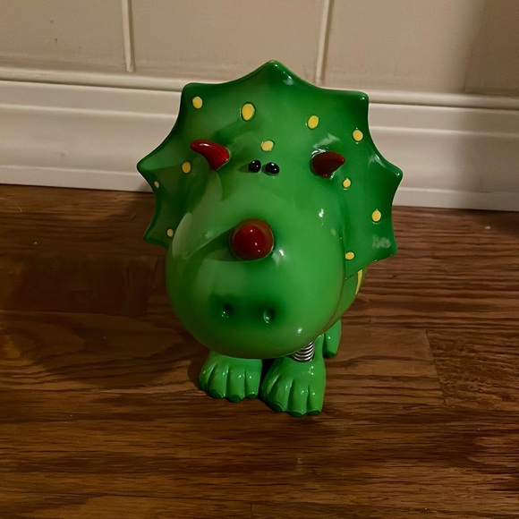 Other | Green Dinosaur Bank W Legs On Springs | Poshmark